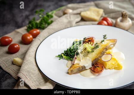 Italian, double-fried cod steak Stock Photo - Alamy