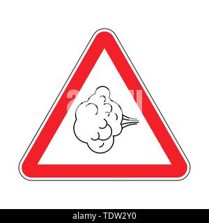 Attention Fart. Warning red road sign. Caution Farting Stock Vector ...