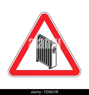 Stop Radiator heat. Red road Forbidding sign. Ban Electric heating ...