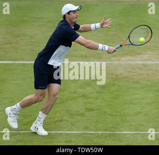 Andy Murray during his doubles match on day four of the Wimbledon ...