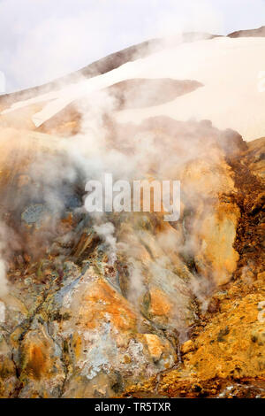 hot springs of geothermal area Hveradalir, Iceland, Kerlingarfjoell ...