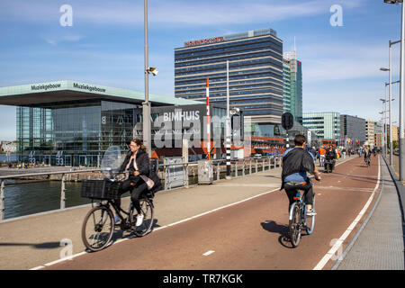Amsterdam, the Netherlands, bike path, bicycle highway, part of the ...