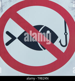 Close up view of "Don't Fishing" sign Stock Photo - Alamy