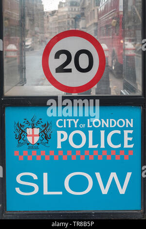 A Police Speed check area sign Stock Photo - Alamy