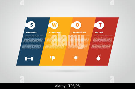 swot analysis concept with for infographic template banner with square ...