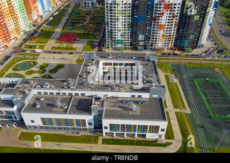 View from above on Uzhin Village, Valdaisky District, Novgorod Region ...