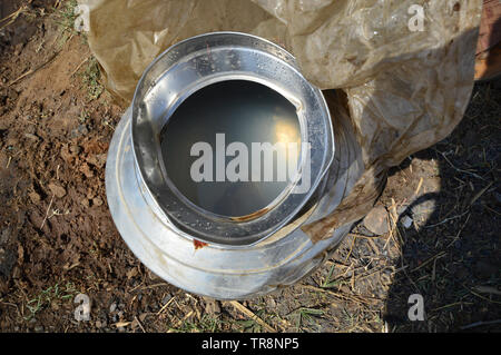 Mahua brew, Indian traditional local liquor process of making it Stock ...
