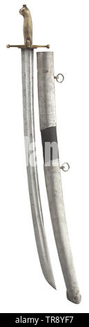 A Carabinier sabre, as worn circa 1760 Heavy blade Ã la Montmorency ...