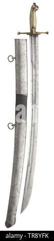 A Carabinier sabre, as worn circa 1760 Heavy blade Ã la Montmorency ...