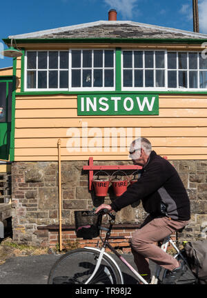 Instow signal box on the Tark Trail North Devon Stock Photo - Alamy