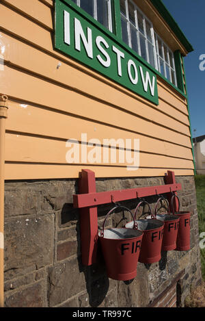 Instow railway signal box on the Tarka Trail in North Devon Stock Photo ...