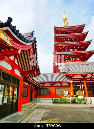 Senso-ji Pagoda in the morning, Asakusa, Tokyo, Japan Stock Photo - Alamy