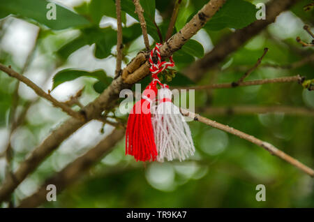 Bulgarian symbol of spring martenitsa bracelet. March 1 tradition white ...