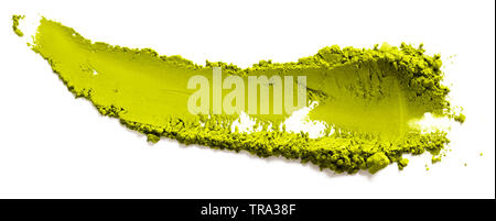 Smear shape made of Matcha Green Tea isolated on white background. Top ...