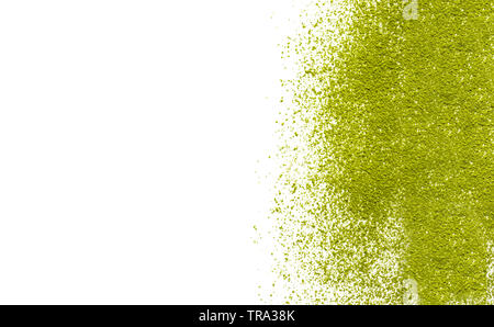 Smear shape made of Matcha Green Tea isolated on white background. Top ...