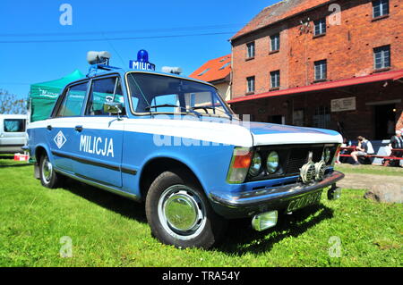 FSO Fiat 125p Milicja car from komunist times. Classic polish car Stock ...
