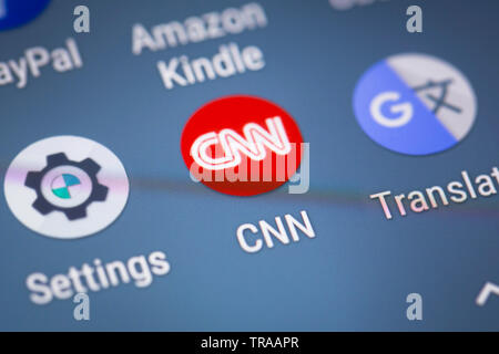 CNN logo on phone screen stock image Stock Photo - Alamy