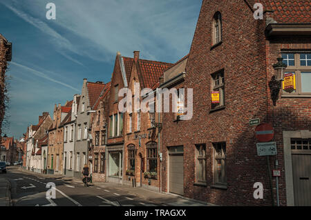 Typical Flemish rural houses in the countryside of Damme, a picturesque ...