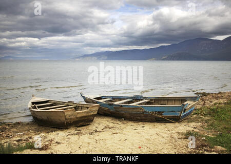 Beach in Pogradec. Albania Stock Photo - Alamy