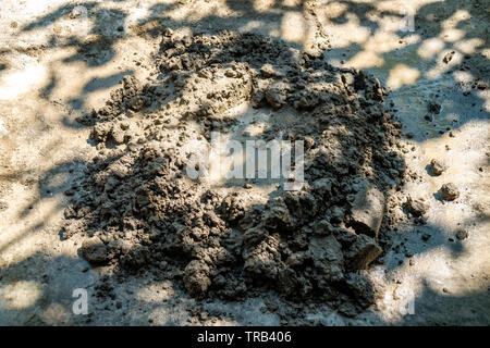 Kneading of cement for construction, solution preparation, object Stock ...