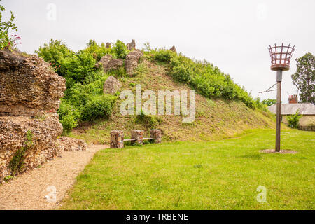 Eye castle, Eye, Suffolk, UK. A motte and bailey castle built in the ...