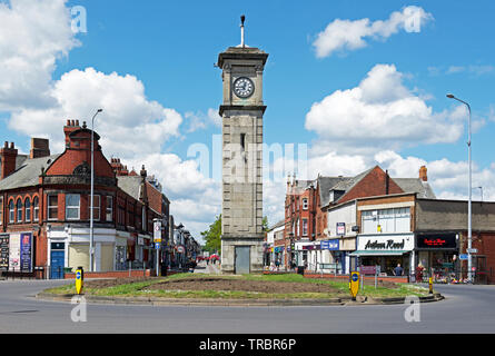 The clocktower on a roundabout, in the middle of Goole, East Yorkshire ...