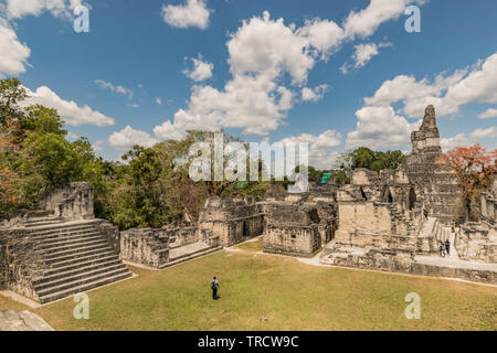 Ancient Mayan Pyramids at Tikal National Park, in Guatemala Stock Photo ...