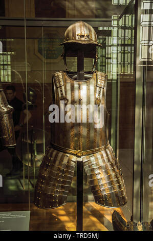 Original medieval armor in the Army Museum of the Palace Les Invalides ...