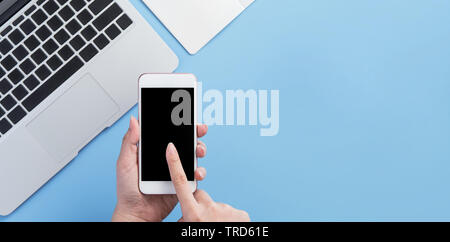 Minimal flat lay online payment for Christmas gifts with bank card from ...