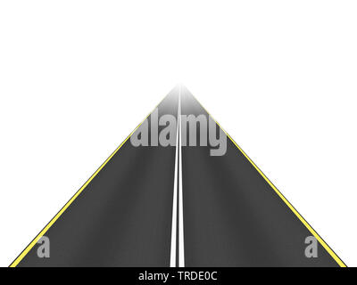 3D computer graphic, straight highway section representing a path to a ...