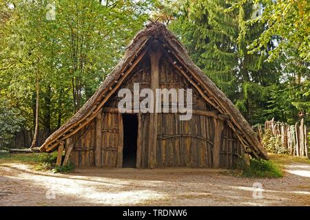 Neolithic house, Archaeological open-air museum, Oerlinghausen, Germany ...