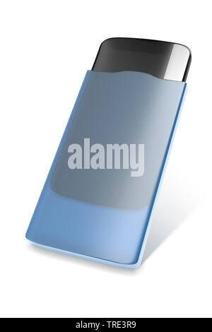 Smartphone in transparent cover in vertical view isolated Stock Photo ...