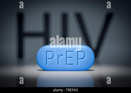 Blue pill lettering PREP - Preventation of HIV Aids infections Stock ...