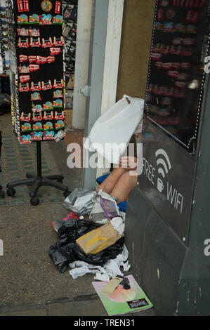 Homeless woman in central London, England, UK Stock Photo - Alamy