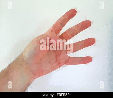 Male human polygonized hand showing different gestures Stock Photo - Alamy