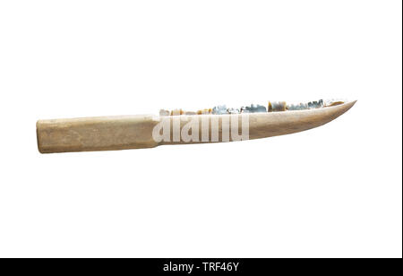 Neolithic sickle made with stone flints. Prehistoric agricultural ...