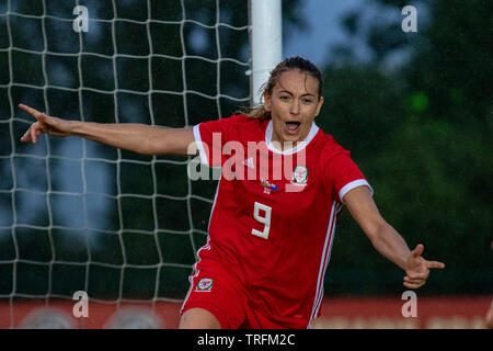 Wales Kayleigh Green celebrates scoring their first goal during the ...