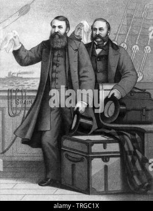 Illustration of American evangelist Dwight Lyman (D.L.) Moody preaching ...