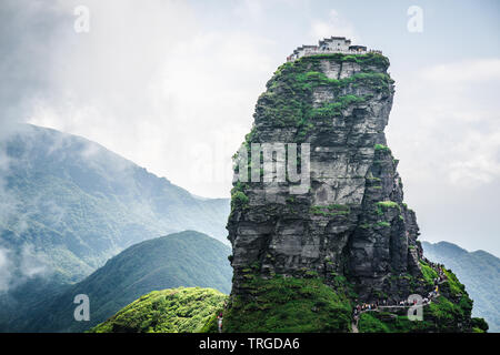 Fanjingshan mountain scenery with view of the red cloud golden peak ...