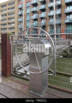 Steering Wheel for Movable Suspension Draw Bridge Over Canal Stock ...