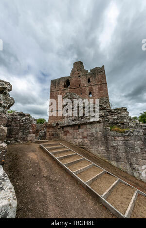 Norham Castle and surrounding area, Norham, Northumberland Stock Photo ...
