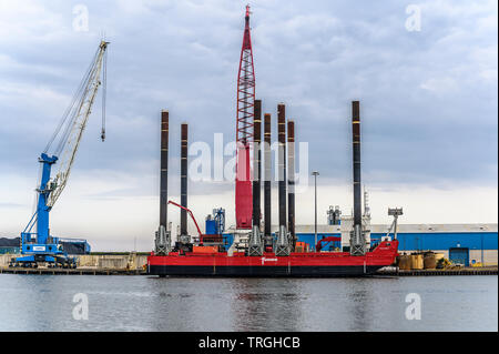 Fugro Excalibur, platform supply vessel, moored at North Blyth ...