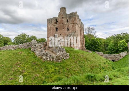 Norham Castle and surrounding area, Norham, Northumberland Stock Photo ...