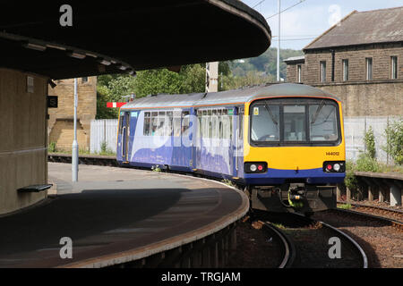 Class 144e Pacer Evolution diesel multiple unit leaving Carnforth ...