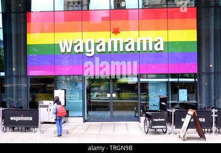 Exterior of Wagamama Restaurant in St Peter's Square, city centre ...