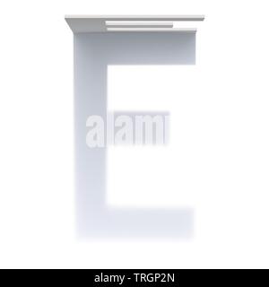Vertical drop shadow font Letter A 3D render illustration isolated on ...