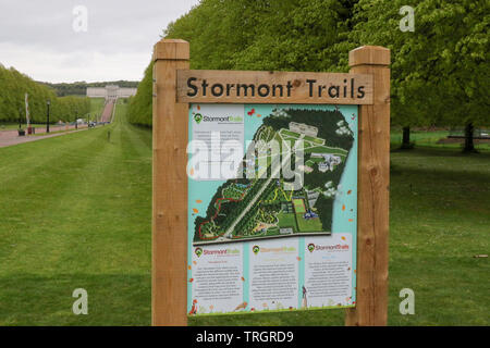 Information map at Stormont Belfast giving details of trails and walks ...