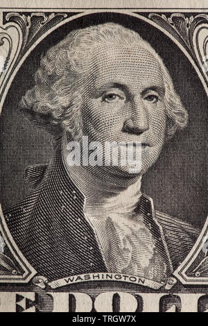 George Washington on the one dollar bill with his mouth open Stock ...