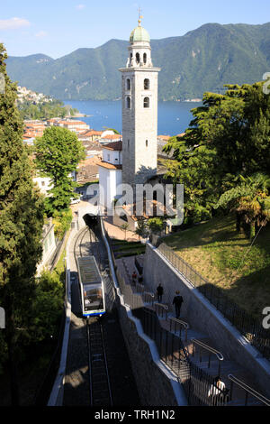 Lugano station area, Lugano, Switzerland, Europe Stock Photo - Alamy