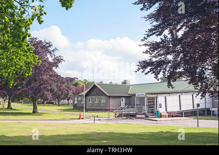 Stracathro hospital grounds and surgical unit entrance on a sunny day ...